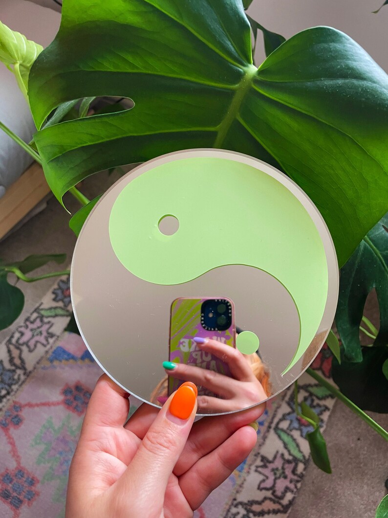 Yin & Yang Mini Disc Mirror LOTS OF COLOURS - Etsy