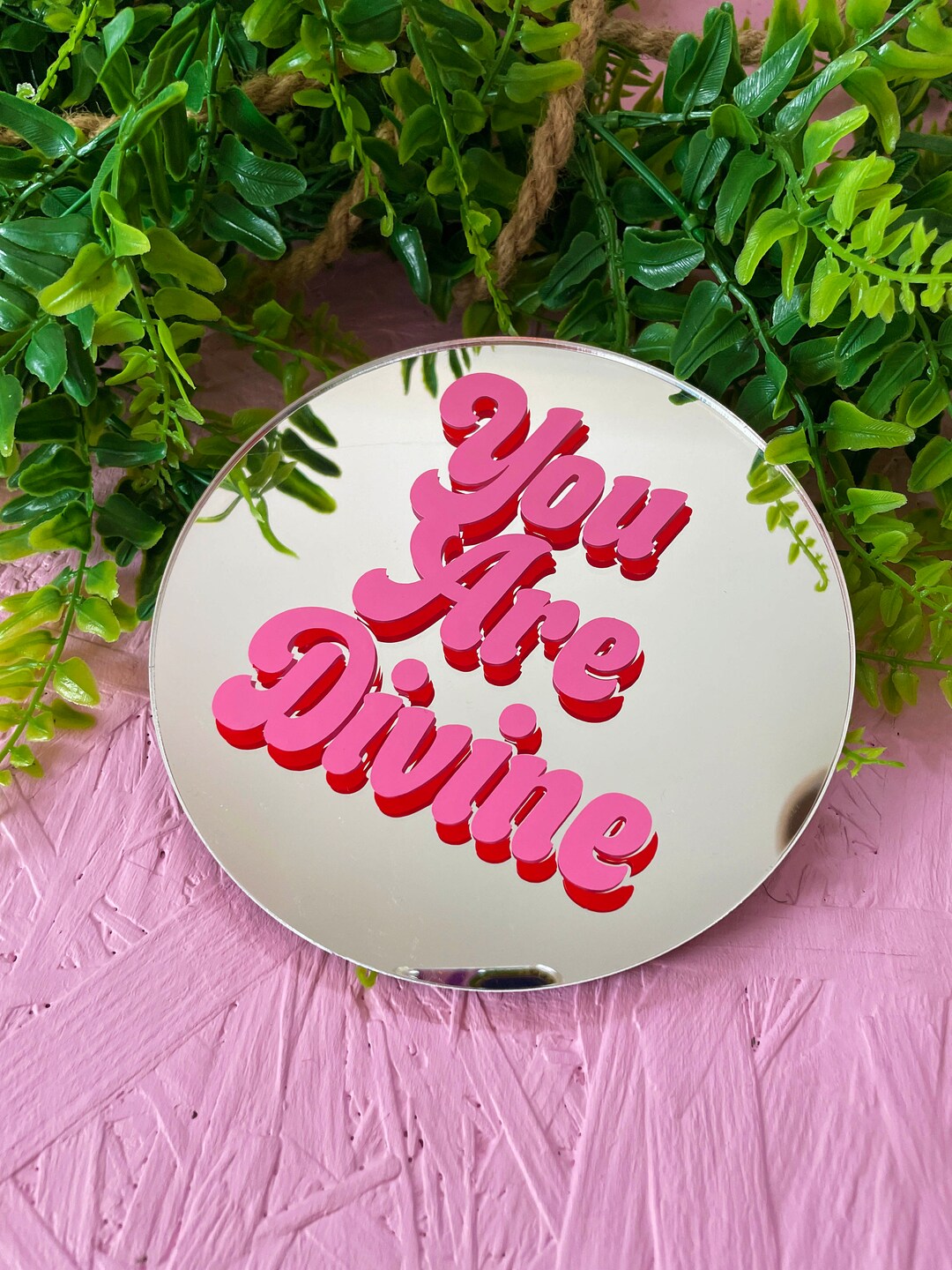 You Are Divine Mini Disc Mirror - Etsy