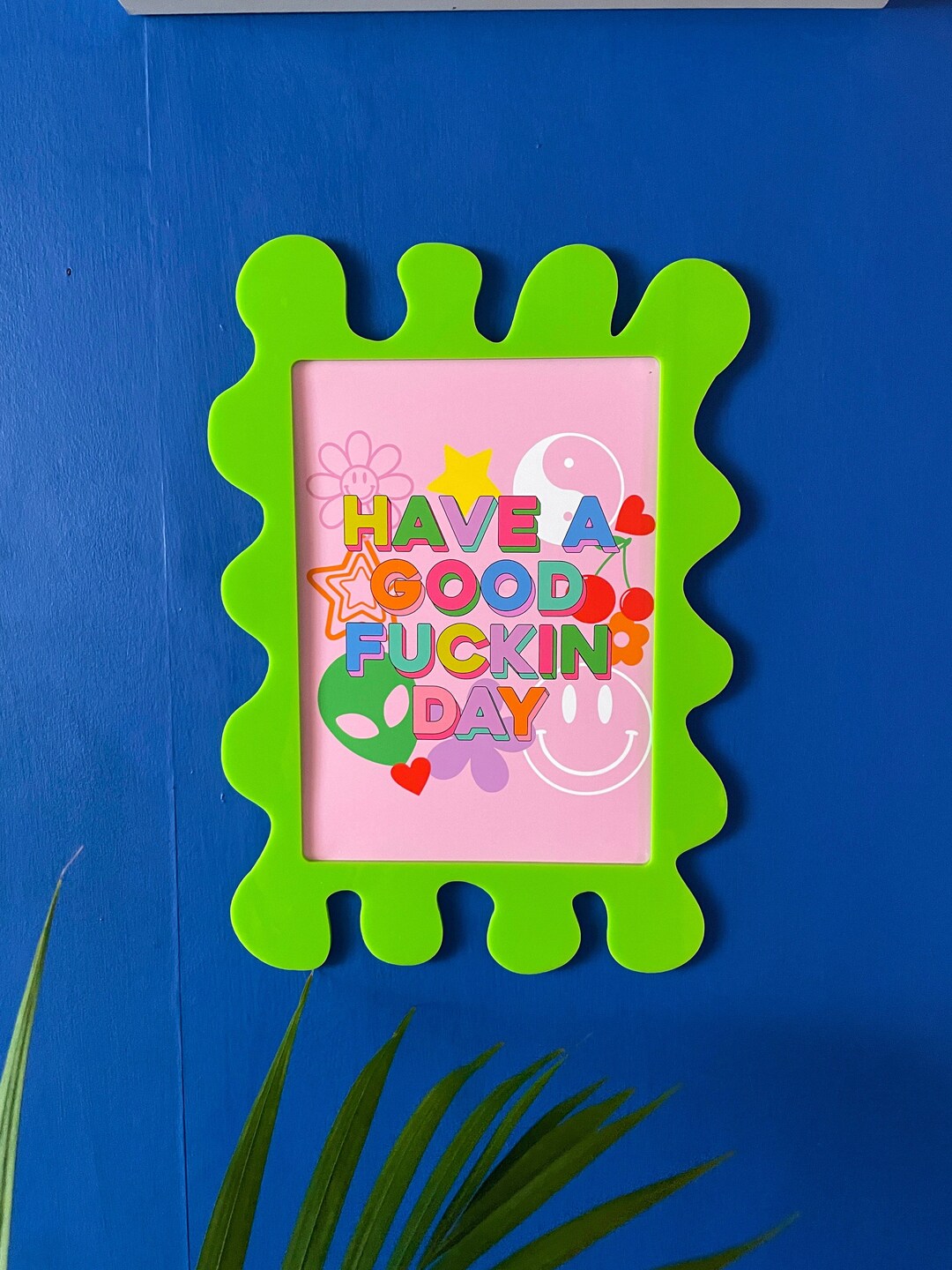 Lime Wall Print Blobby Frame - Free Print Included - Etsy UK