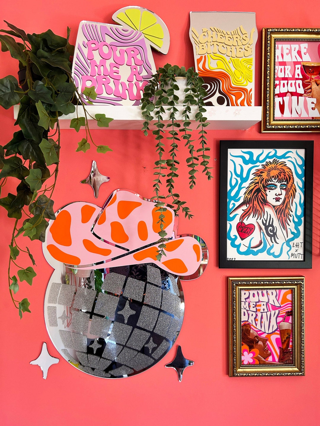 Big Cowgirl Disco Mini Mirror - Etsy