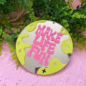 Make Life Fun Mini Disc Mirror - Etsy