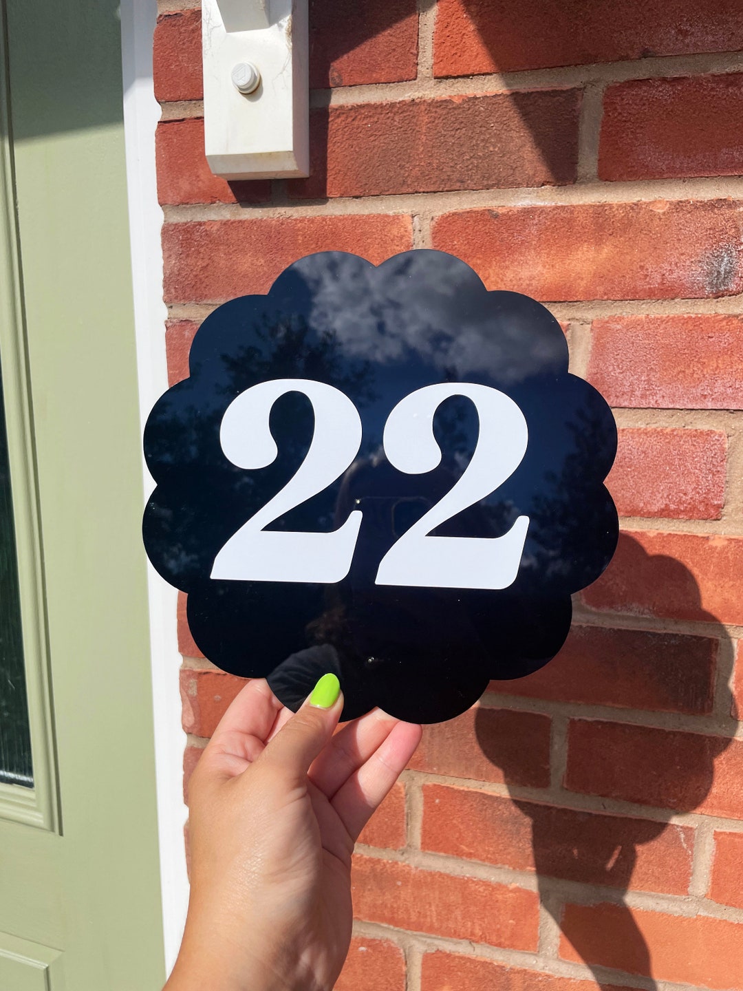 Black Scallop House Number Sign - Customise Number Colour - Etsy