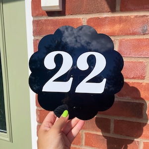 Black Scallop House Number Sign - Customise Number Colour - Etsy