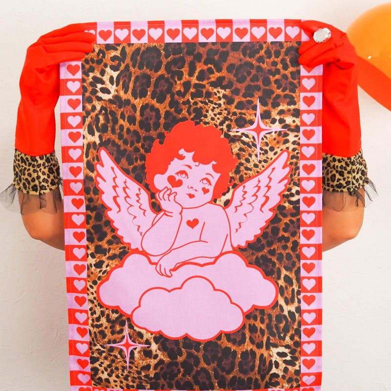 Pink Leopard Tea Towel - Etsy UK