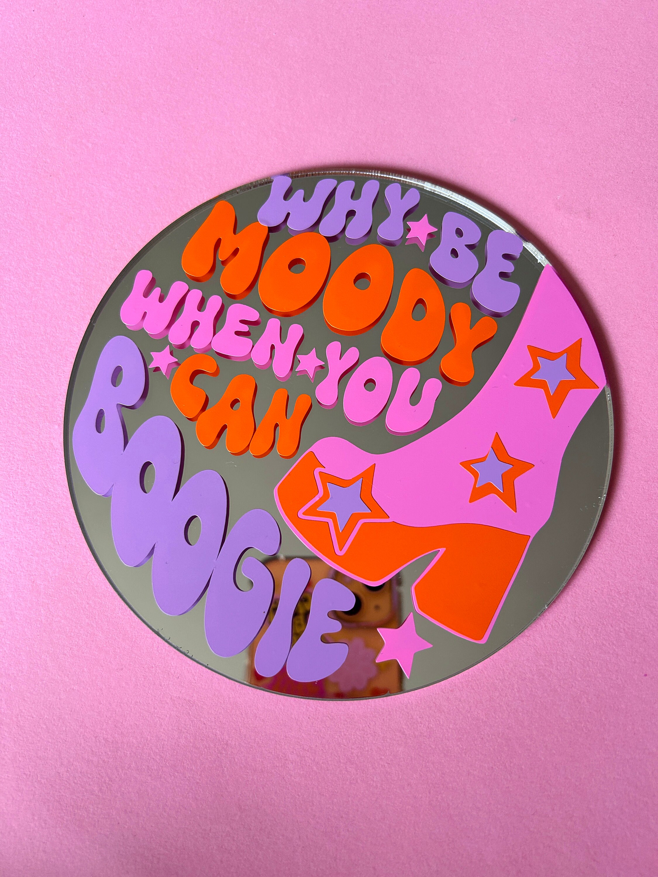 Why Be Moody, Let's Boogie Mini Mirror - Etsy