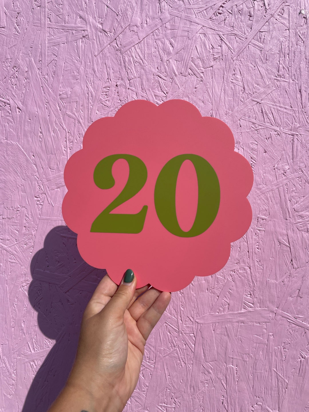 Raspberry Scallop House Number Sign - Customise Number Colour - Etsy