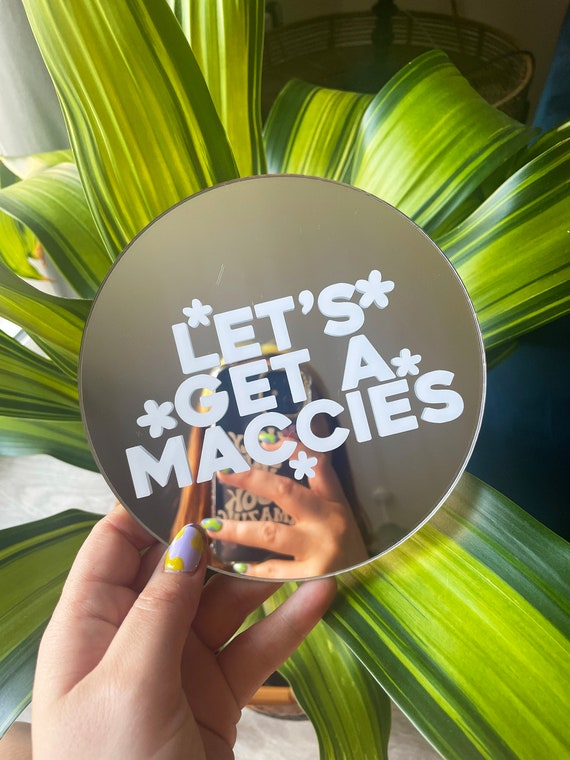 Let's Get A Maccies Mini Disc Mirror Customise Colour | Etsy