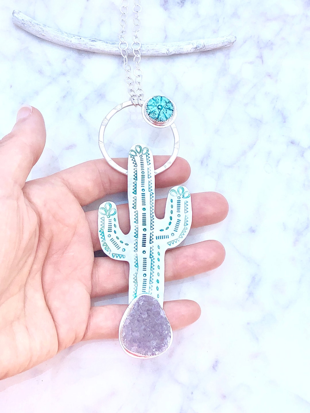 Cactus Necklace Saguaro Necklace Nature Jewelry Cactus - Etsy