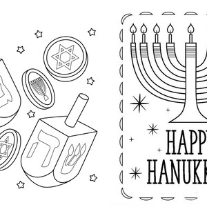Hanukkah Coloring Pages: 8-page Printable Set (PDF Download) - Etsy