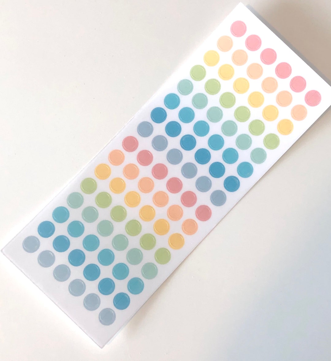Set of 96 - Rainbow Transparent Colorful Circle Stickers - Erin Condren ...