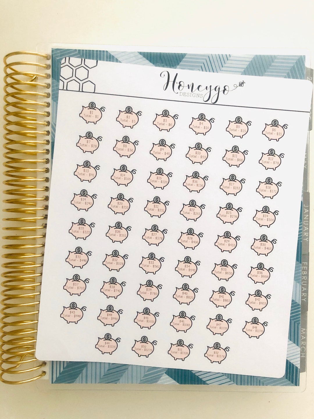 52 Week Savings Plan Stickers: Budget Planner Kit - Etsy