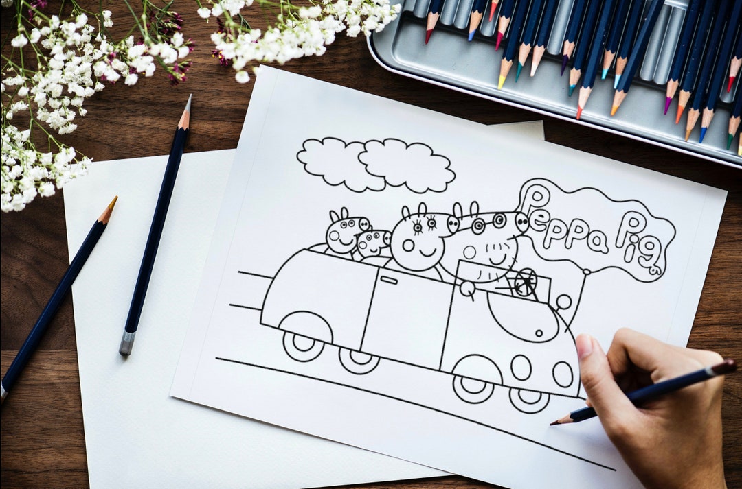Peppa Pig Coloring Book: 18 Printable Pages (PDF) - Etsy