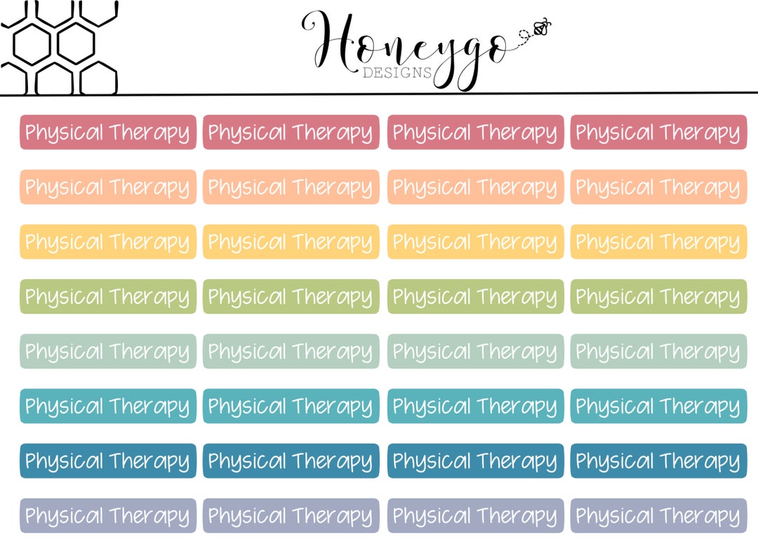 Set of 32 Physical Therapy Stickers - Therapy Stickers - Appointment ...