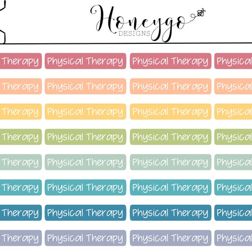 Physical Therapy Planner Stickers Choice of Colors - Etsy