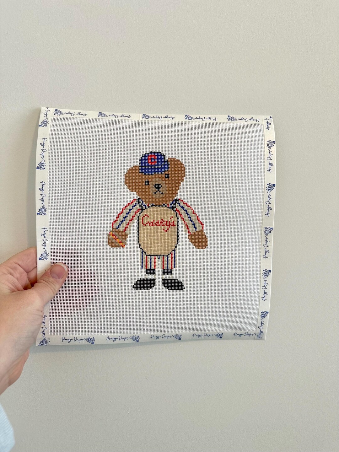 Casey's Corner Ralph Lauren Polo Bear Handpainted Needlepoint Canvas ...