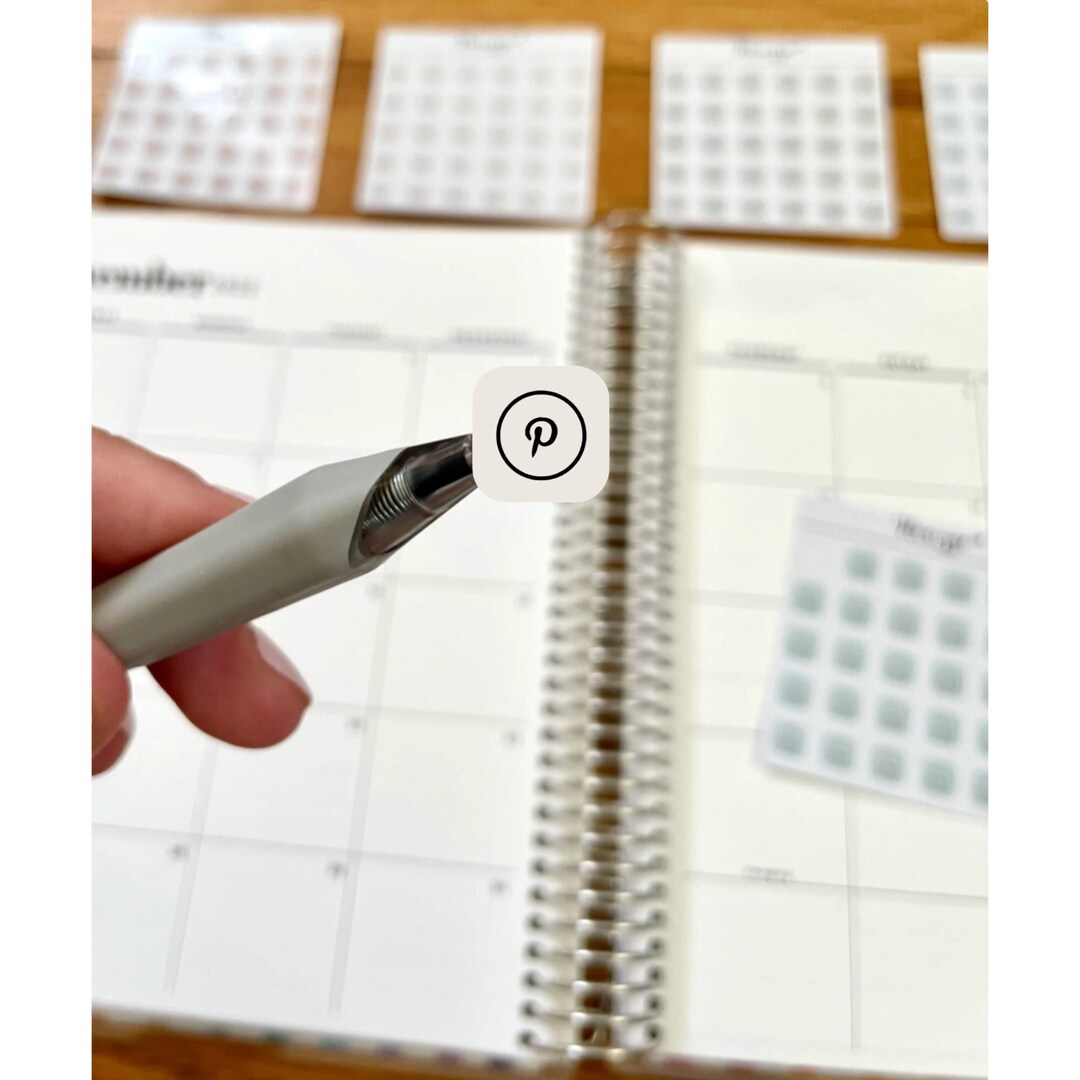 Minimalist Micro Pinterest Logo Stickers - Modern Minimalist Planner ...