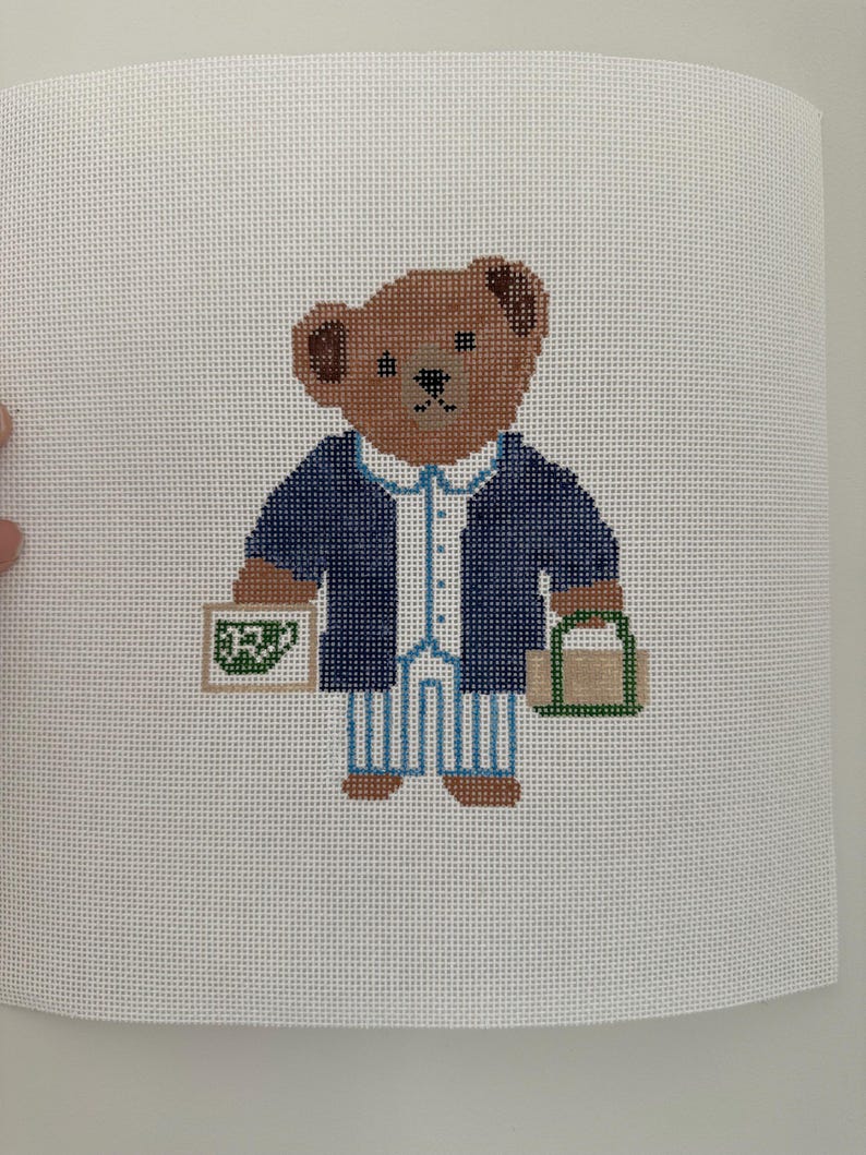 Casey's Corner Ralph Lauren Polo Bear Handpainted Needlepoint Canvas ...
