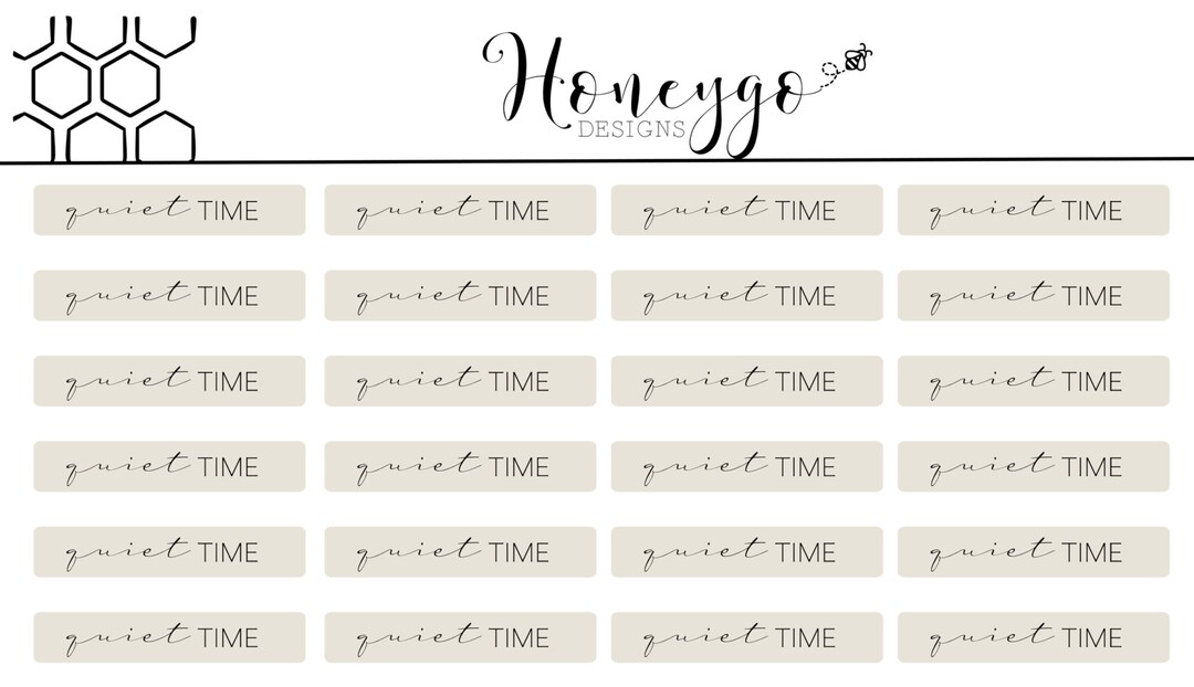 Set of 24 Quiet Time Stickers - Neutral Planner Stickers - Planning ...