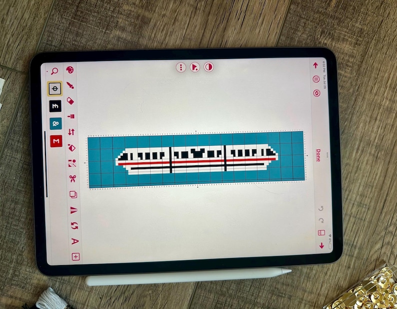 Monorail Key Fob Needlepoint Pattern - Digital Download - Needlepoint ...