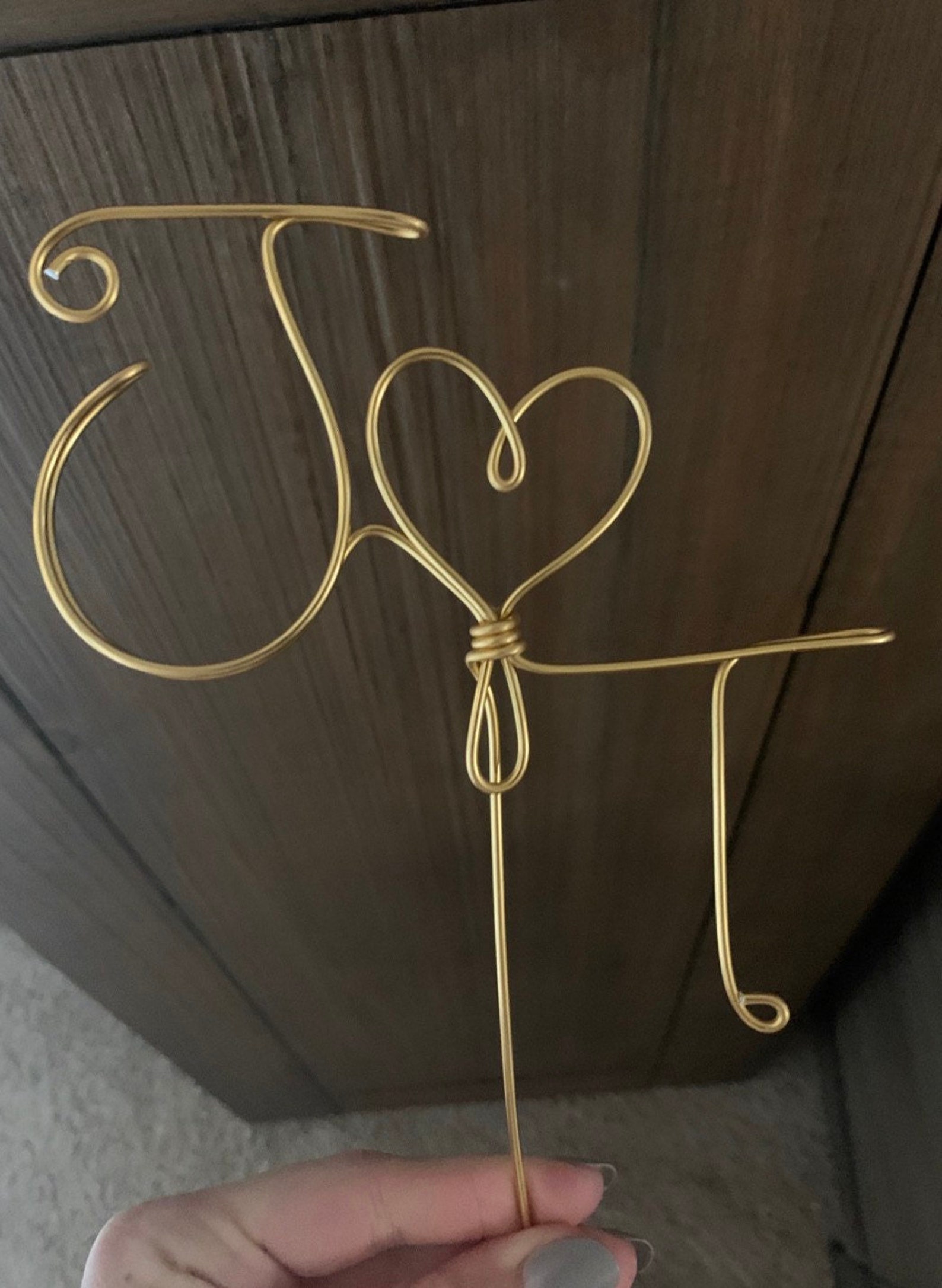 Custom Monogram Wedding Cake Topper Wire Rustic Engagement - Etsy