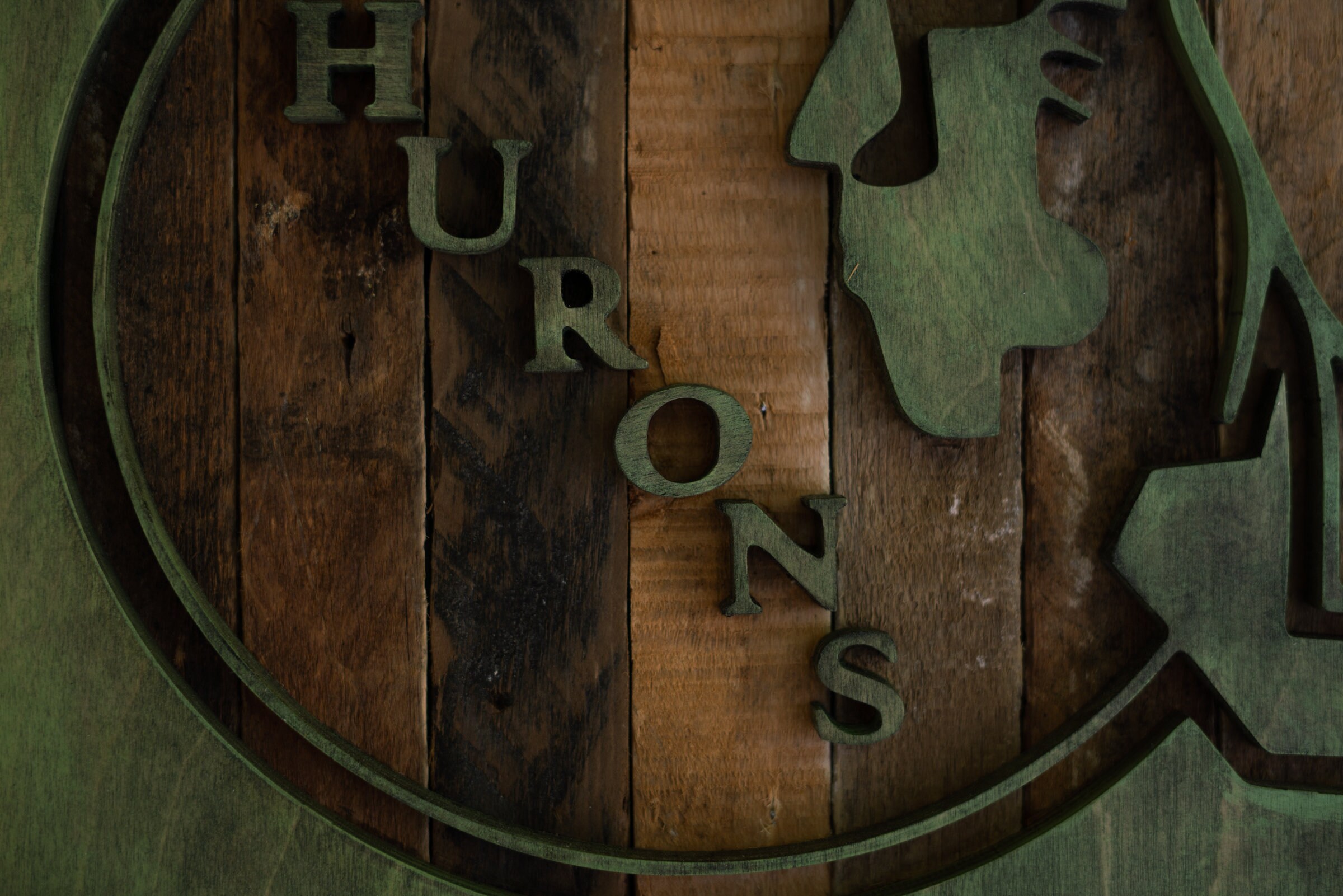 Eastern Michigan University Hurons Logo on Salvaged Wood - Etsy