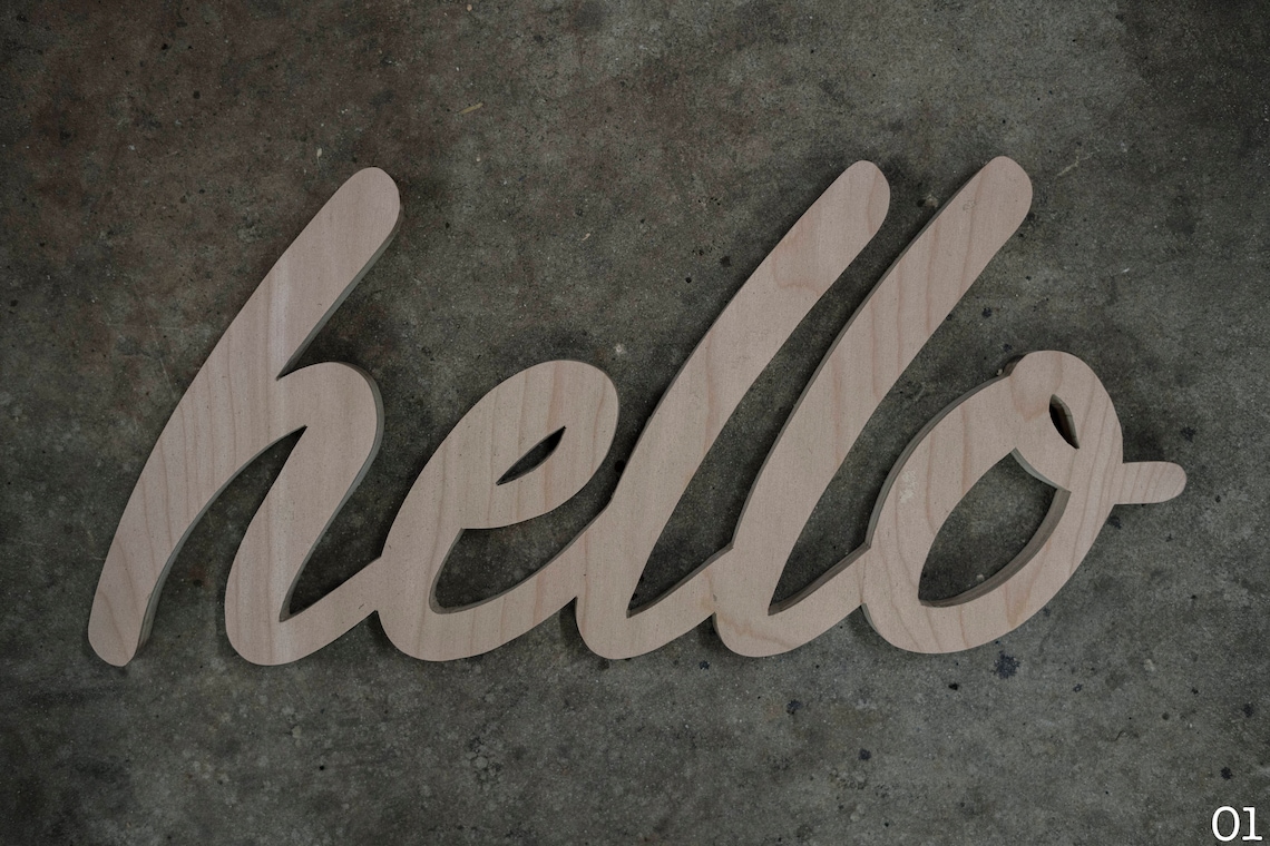 Wooden Hello Word Art - Choose the Style and Color - Etsy