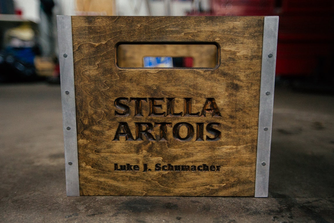 Stella Artois Personalized Beer Crate - Bodeche X Lookwright - Etsy
