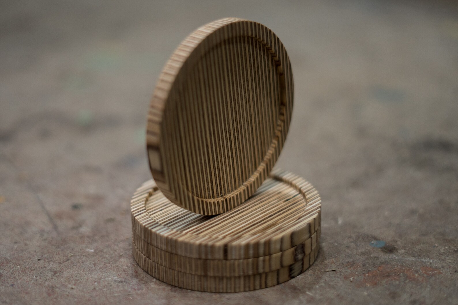 Recycled Plywood Edge Grain Coaster Set - 4 Total - Etsy