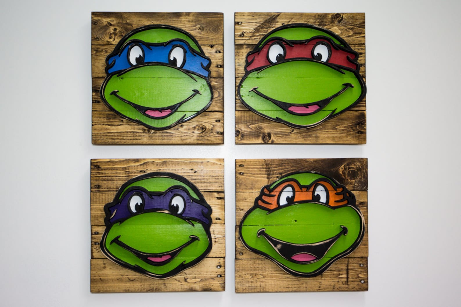 Teenage Mutant Ninja Turtles Heads on Salvaged Wood - Etsy