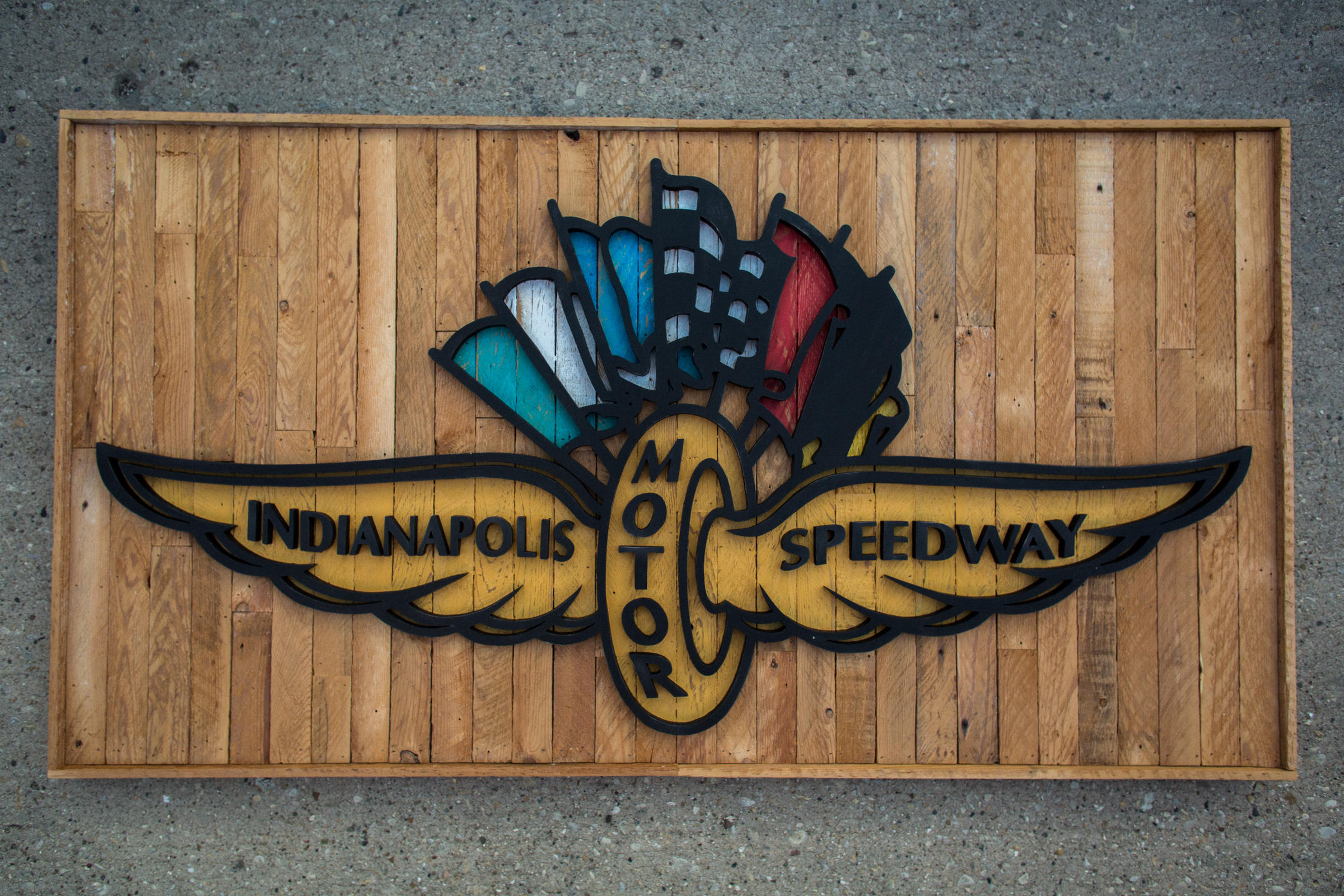 Handcrafted Indianapolis Motor Speedway on Salvaged Wood - Etsy