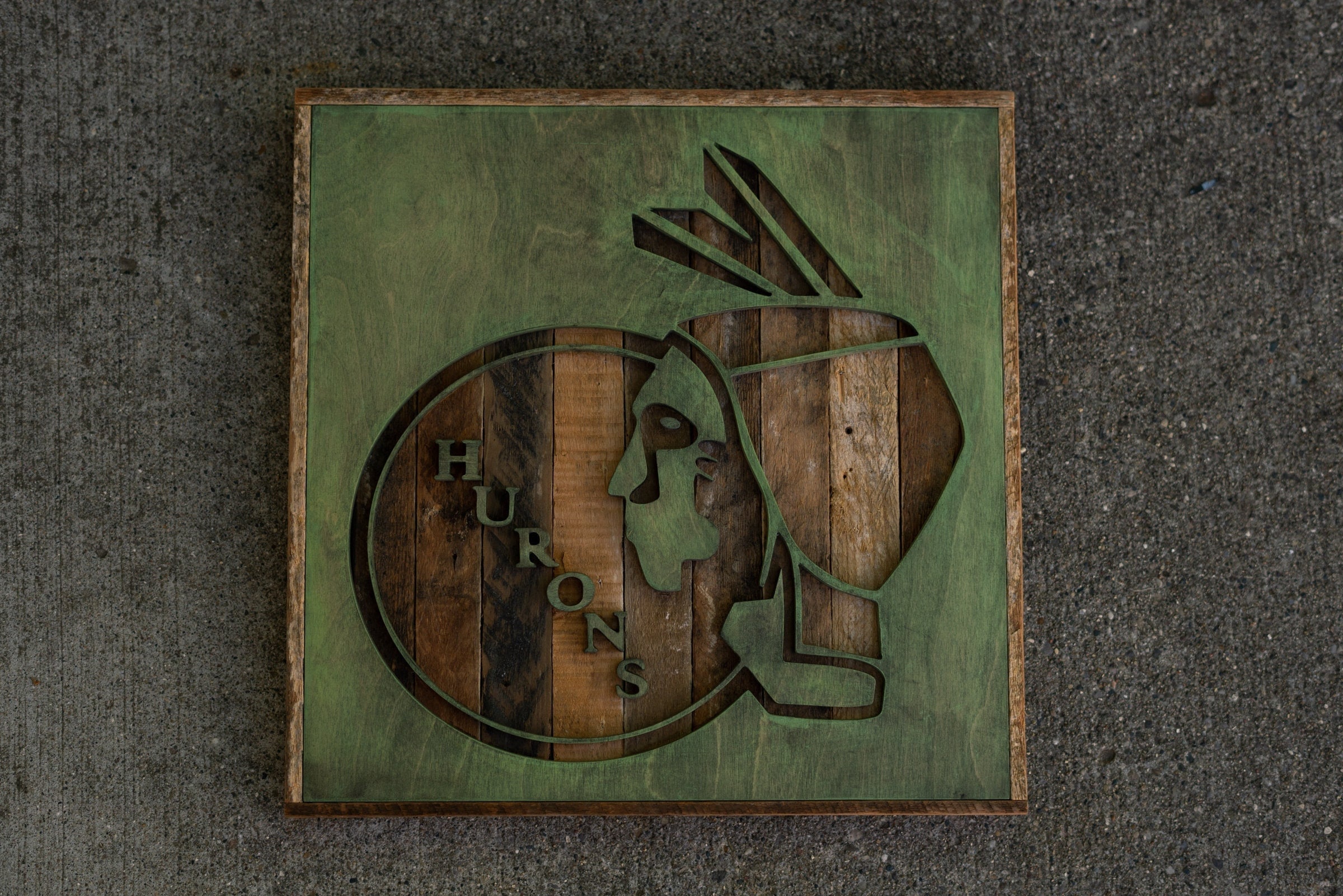 Eastern Michigan University Hurons Logo on Salvaged Wood - Etsy