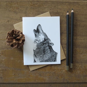 Wolf Note Card Set, Card for Nature Lover, Wolf Wildlife Art ...