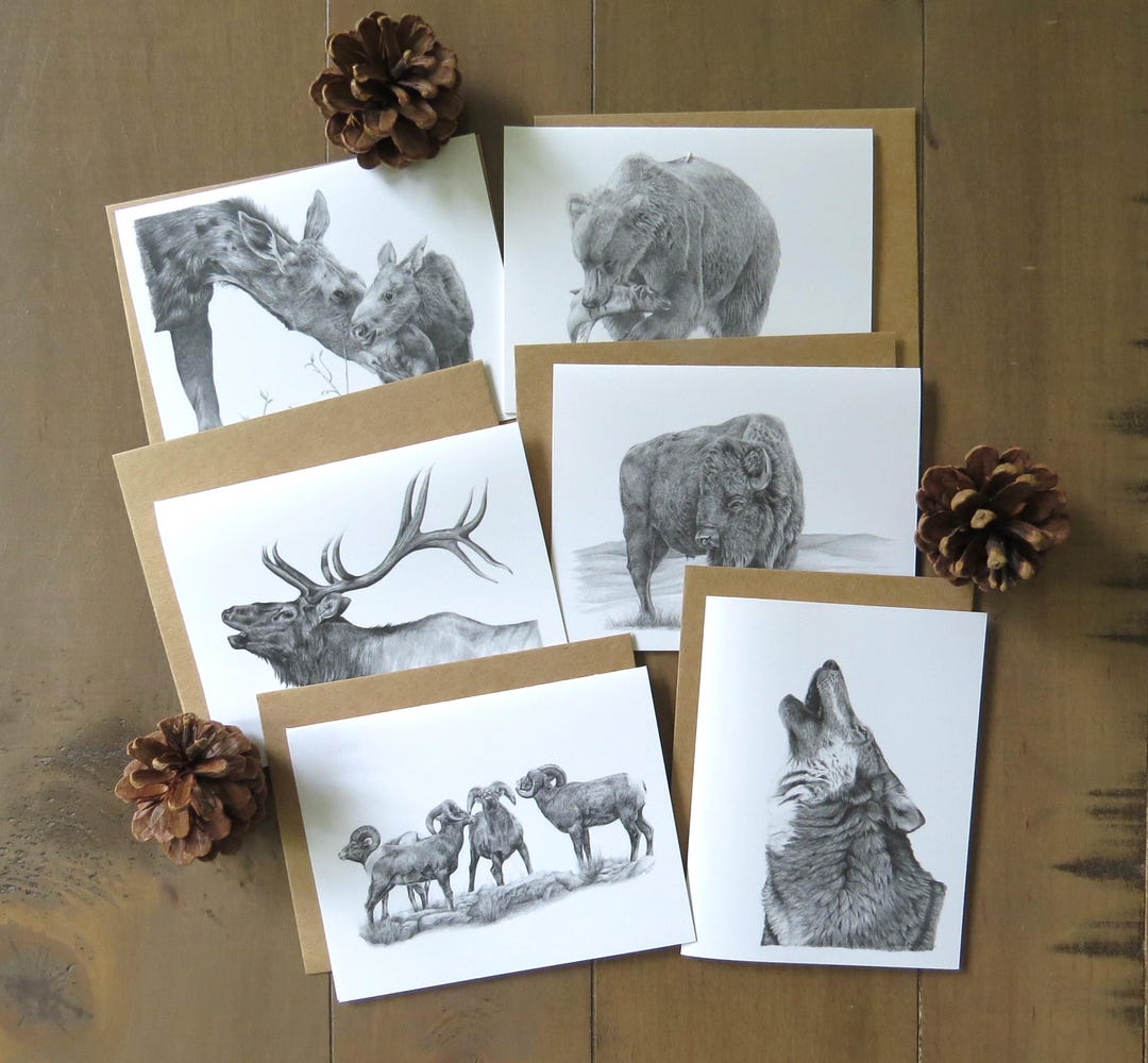 Glacier National Park Wildlife Cards, National Park Gift, Card Nature ...