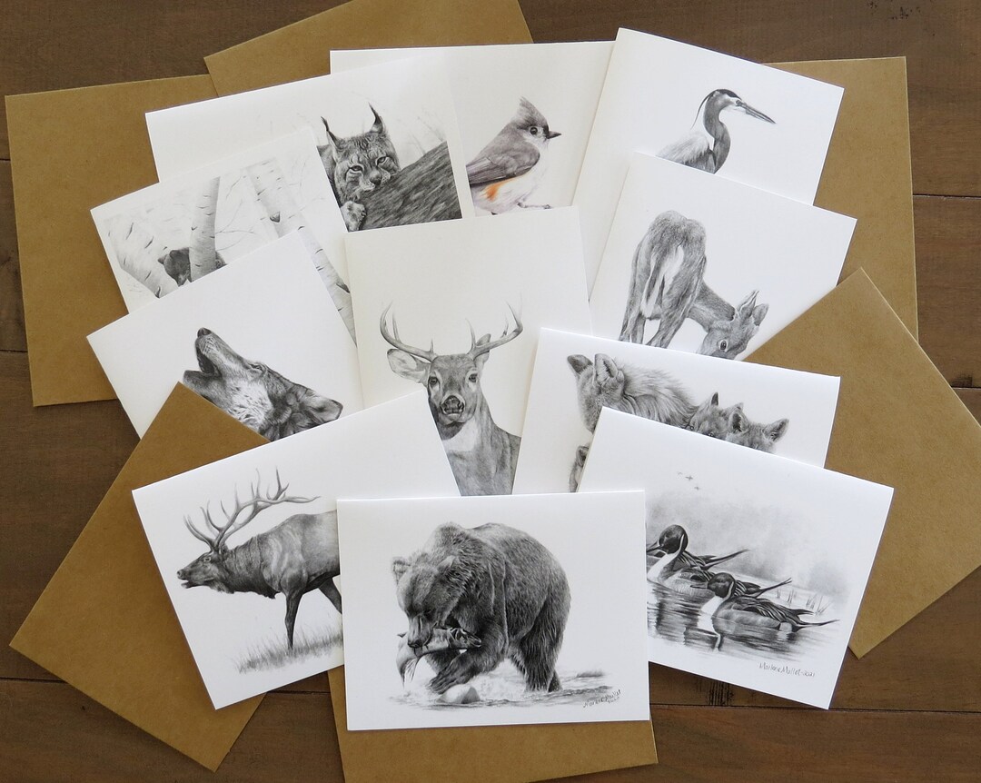 Custom Wildlife Note Card Set, Your Choice of 8 Note Cards, Nature Card ...