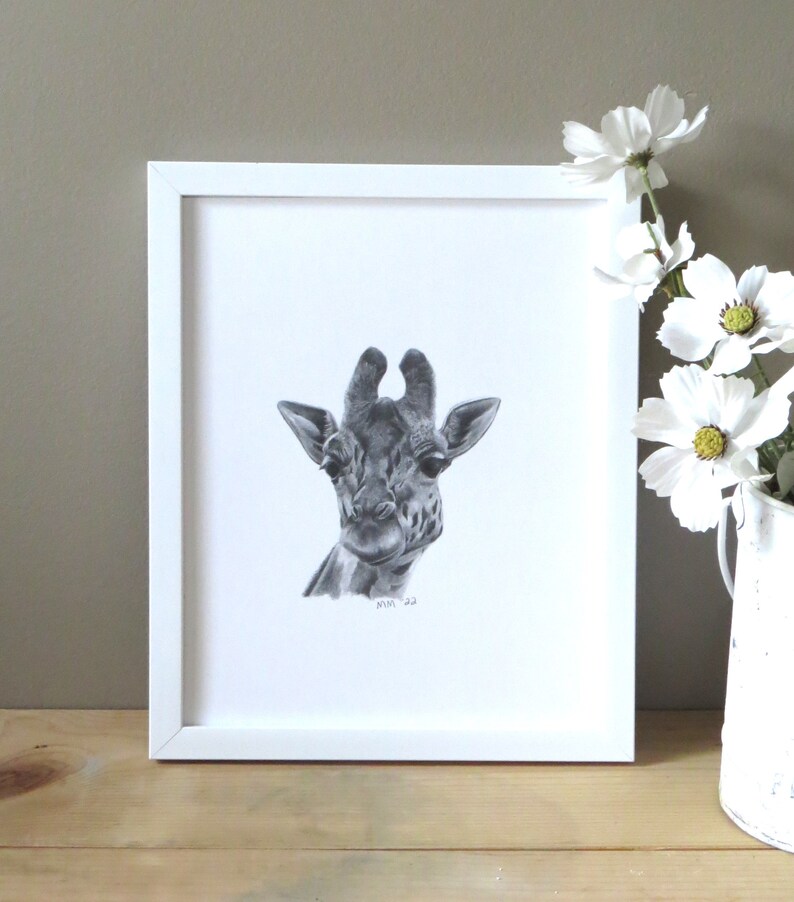 Framed Giraffe Art Print Nursery Wall Print Decor Animal Art - Etsy