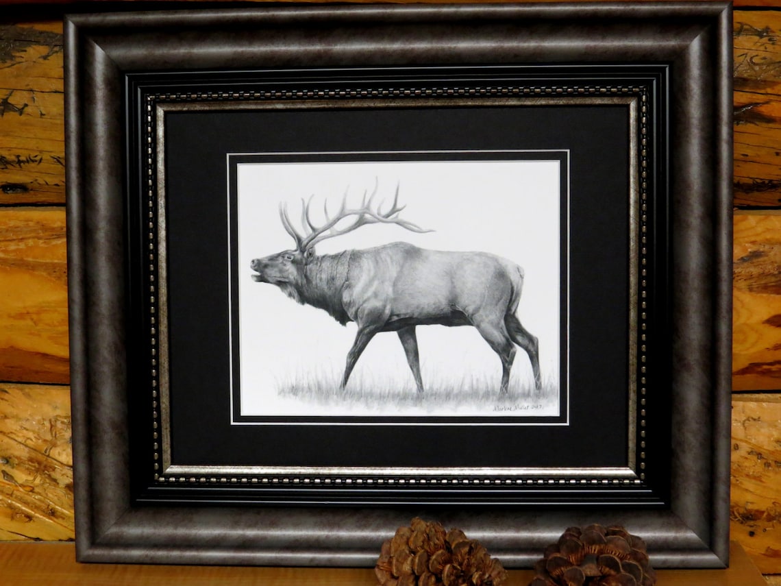 Elk Art Print, Wildlife Art Print, Gift for Outdoorsman, Animal Print ...