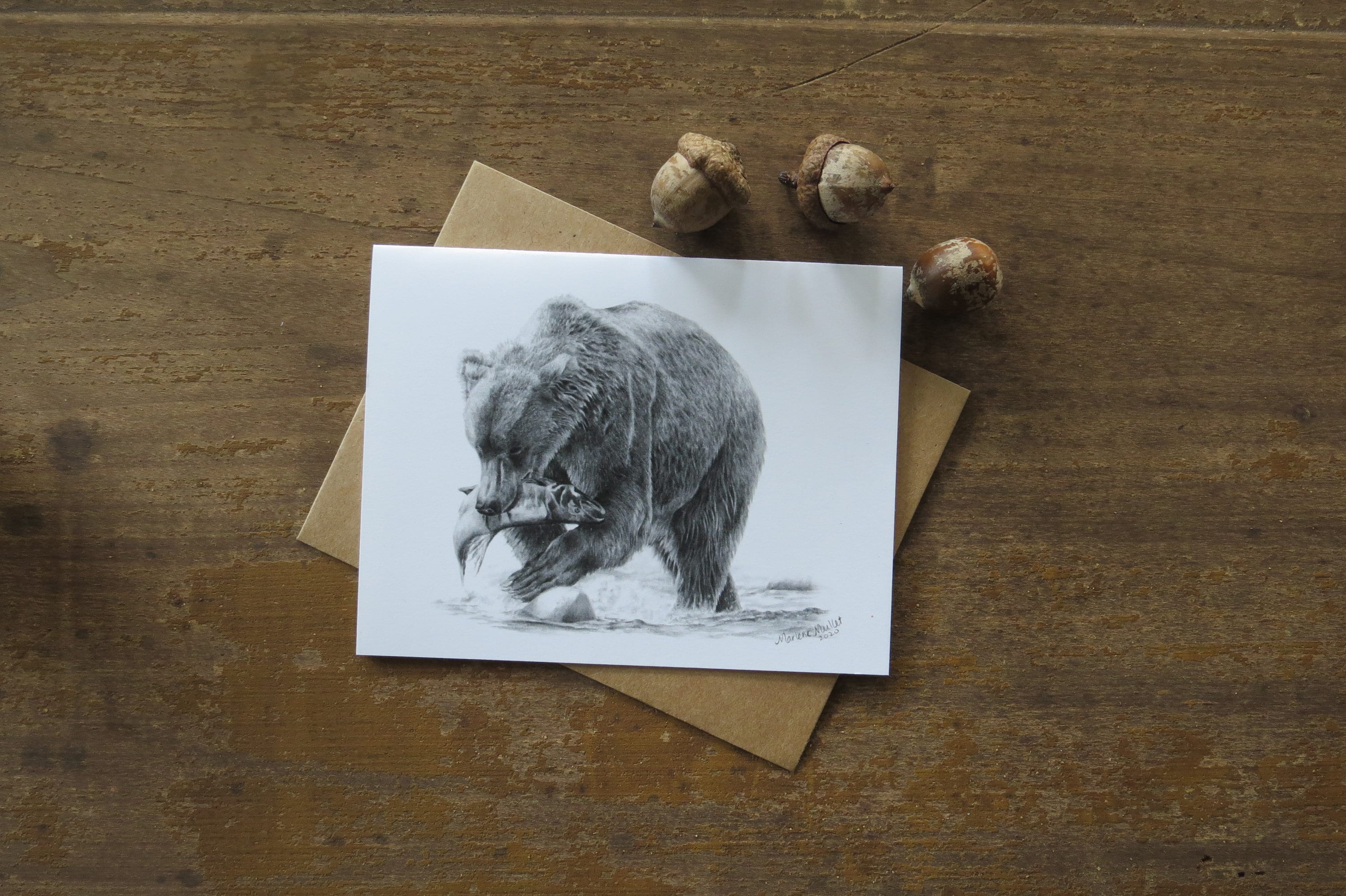 Bear Note Card Set Wildlife Art Card Bear Art Card for - Etsy