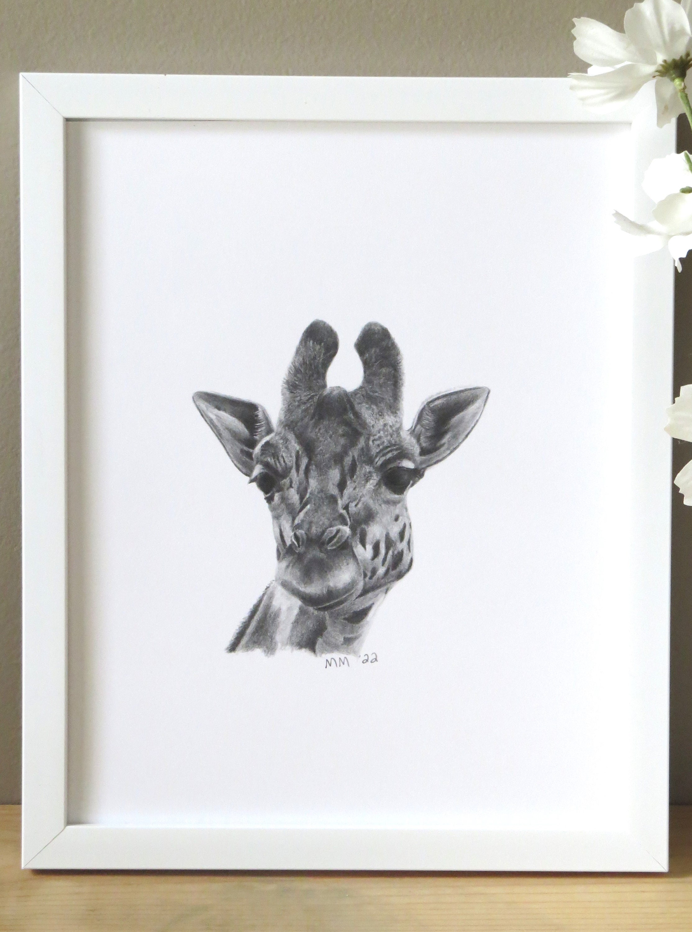 Framed Giraffe Art Print Nursery Wall Print Decor Animal Art - Etsy