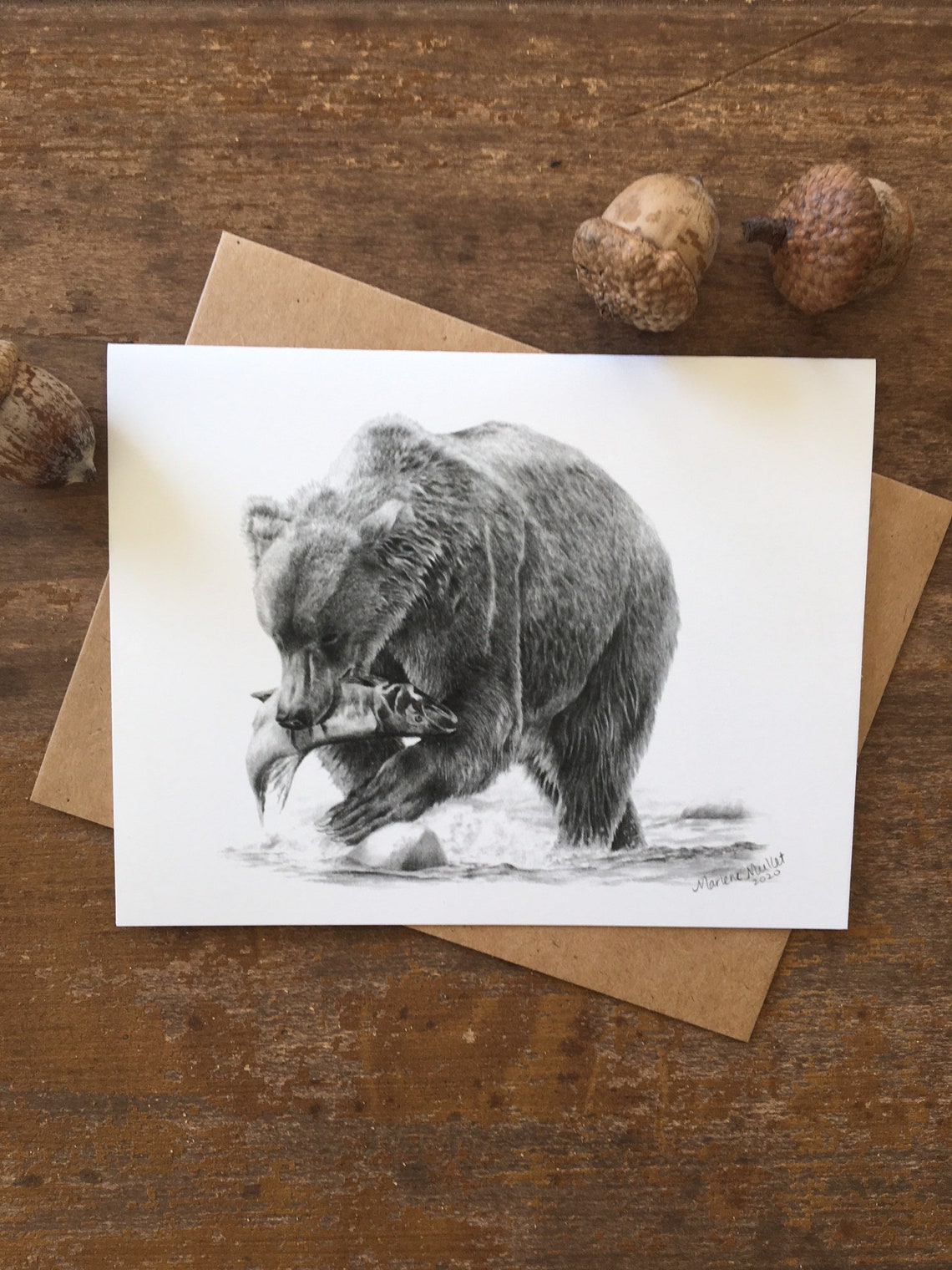 Bear Note Card Set Wildlife Art Card Bear Art Card for - Etsy