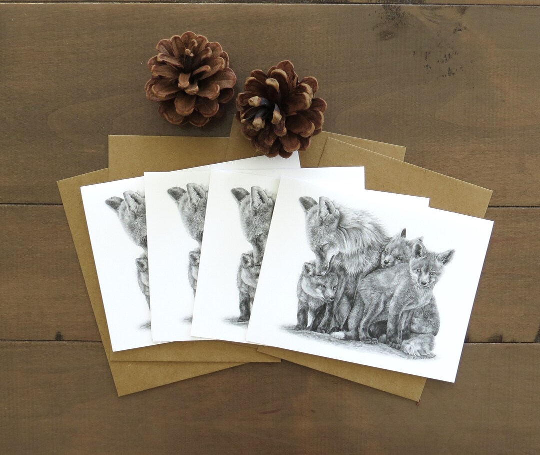 Fox Note Card Set, Wildlife Card, Fox Card, Cards for Kids, Nature ...