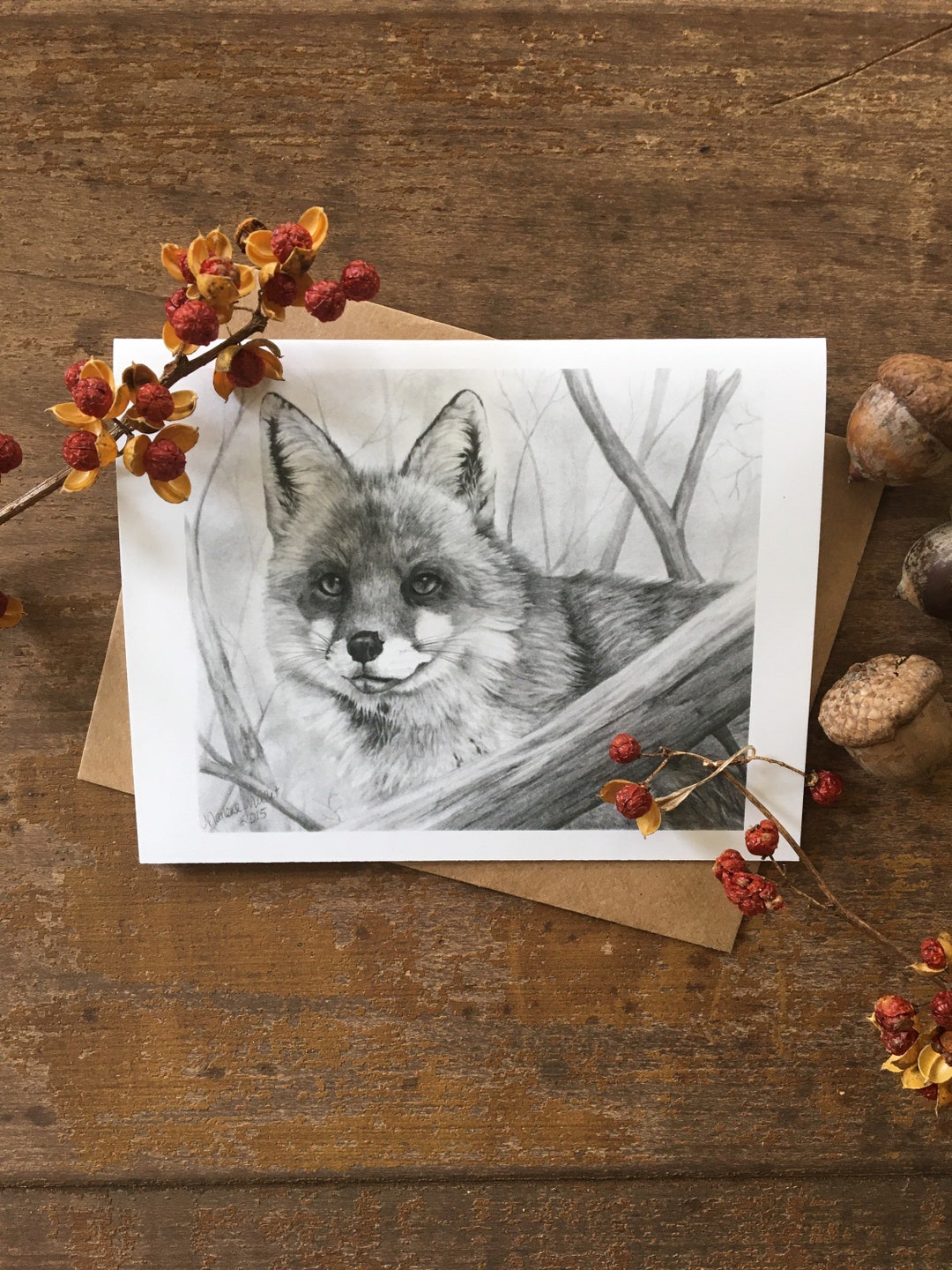 Red Fox Note Card Wildlife Art Cards Fox Art Cards Nature - Etsy