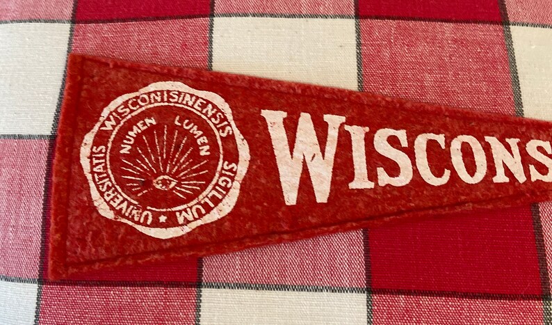 Wisconsin Pennant Pillow Red and White - Etsy