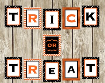 Trick or Treat Banner Instant Download Printable Banner | Etsy