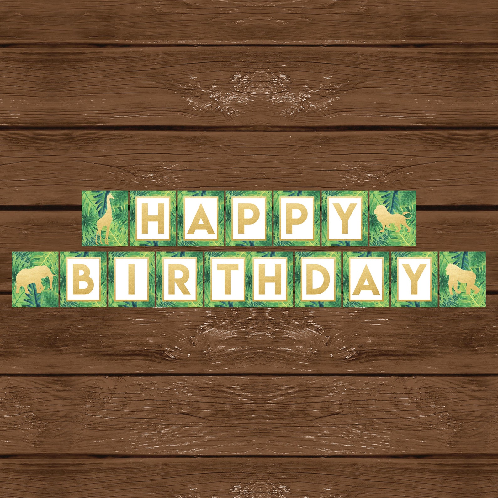 Jungle Safari Birthday Banner Printable Birthday Banner - Etsy