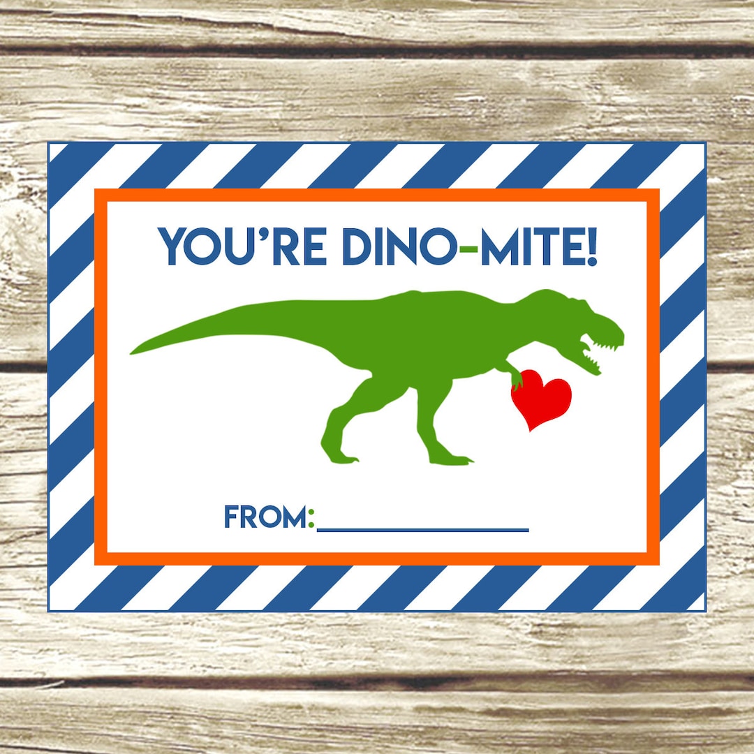 You're Dino-mite Valentine's Day Cards, Dinosaur Valentines, Valentine ...