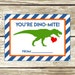 You're Dino-mite Valentine's Day Cards Dinosaur - Etsy