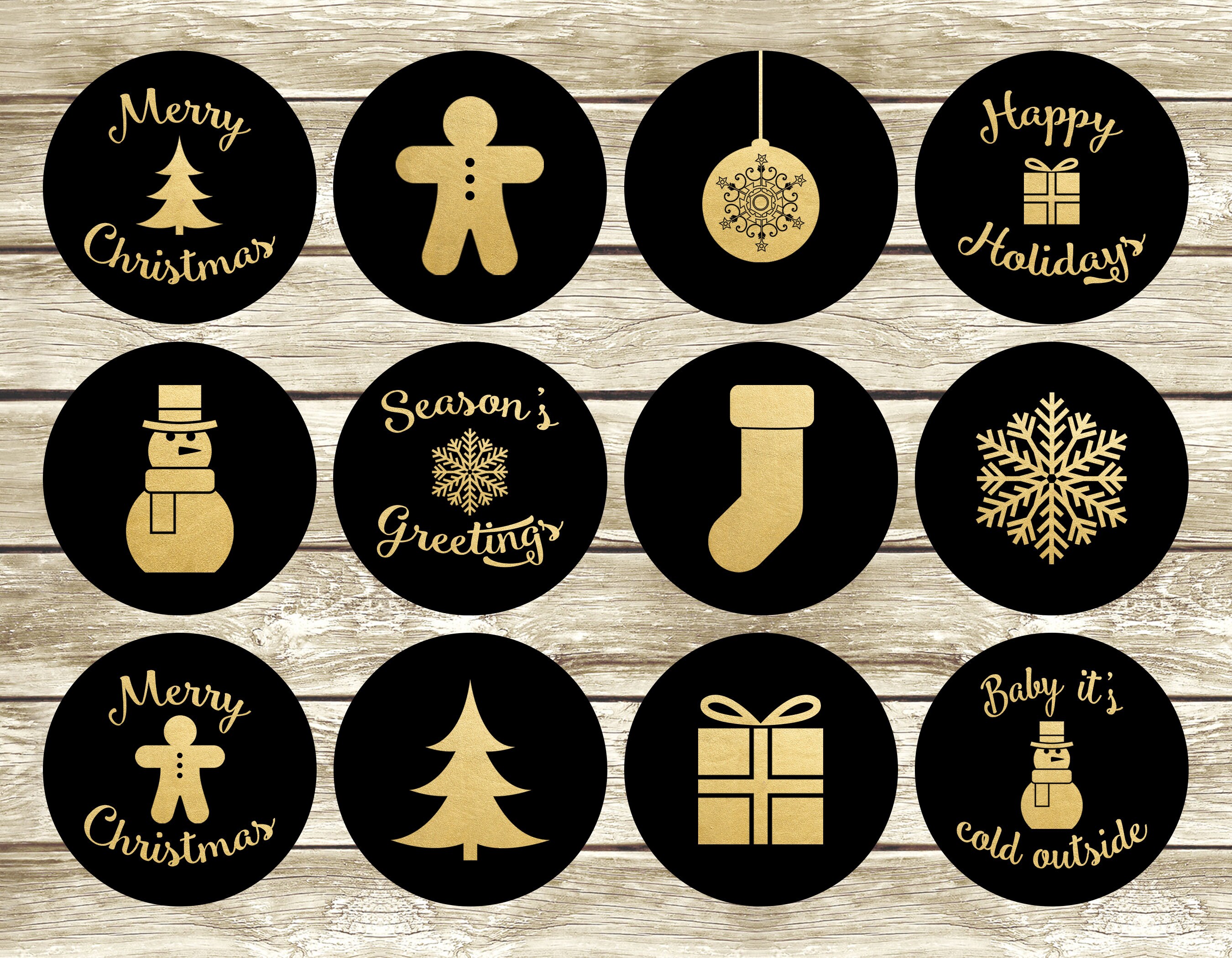 Christmas Gift Tags Christmas Stickers Printable (Instant Download) - Etsy