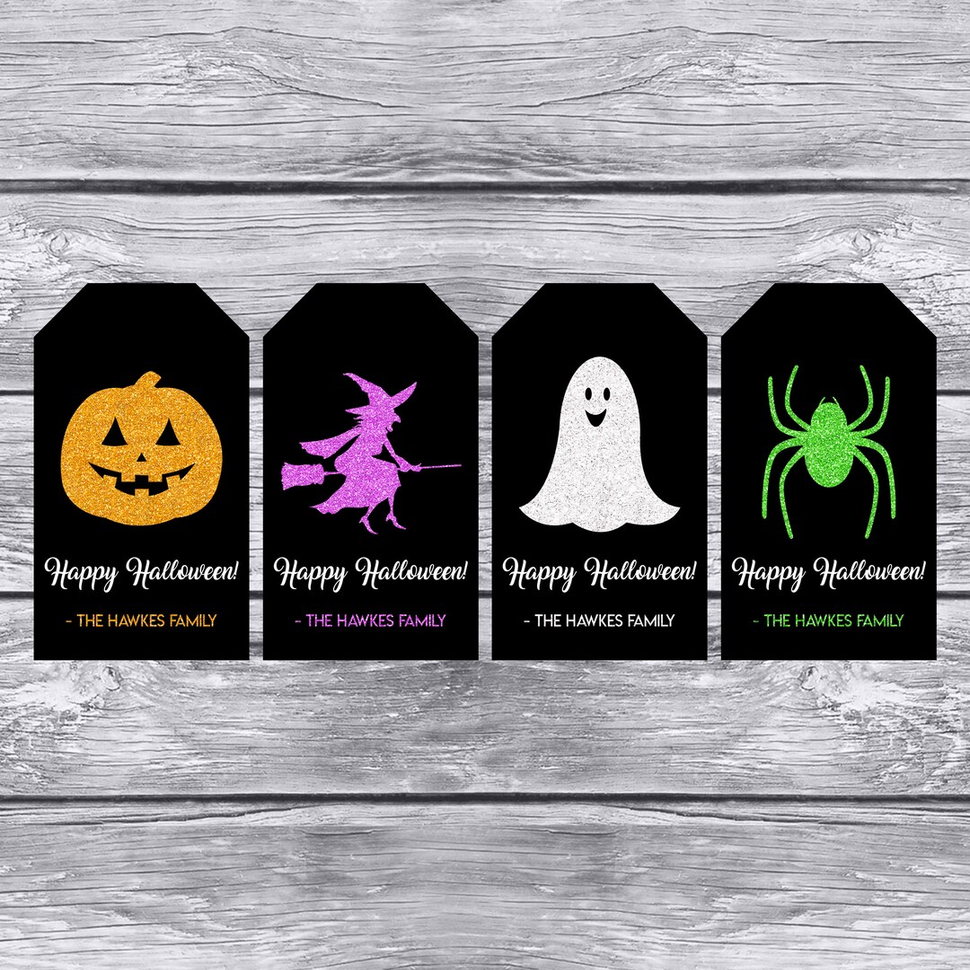 Custom Halloween Gift Tags, Halloween Gift Tags, Halloween Favor Tags ...