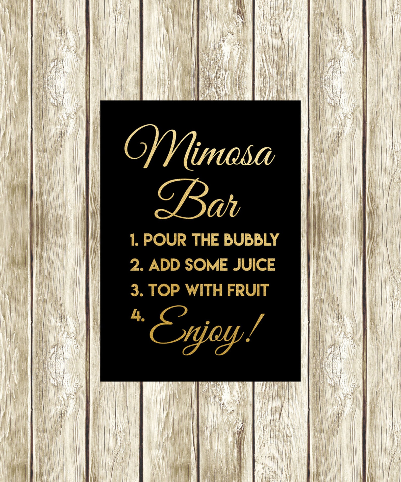 Mimosa Bar Sign Black and Gold Mimosa Bar Sign Instant - Etsy
