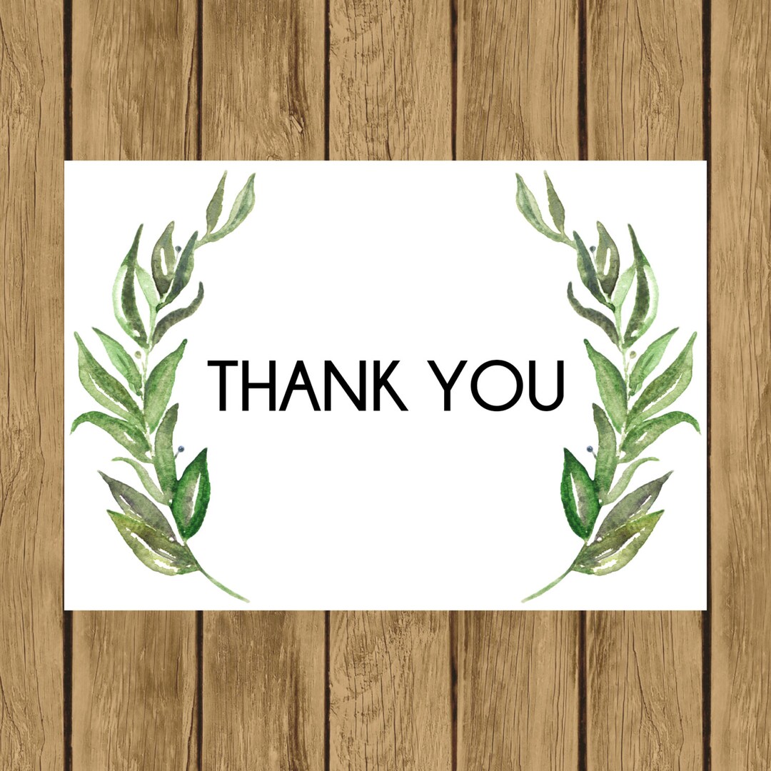 Olive Branch Thank You Cards, Printable Thank You Cards, Digital Thank ...